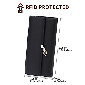 GOIACII Women's Wallet Large Capacity Credit Card Organizer RFID Blocking Long Purse