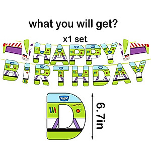 Light inspired Year Birthday Decorations Buzz Birthday Party Supplies include Banner Table Cloth Plate Napkins and Cups for Toy inspired Story 1st 2nd 3rd 4th 10th Bday,Serve 30 Guests