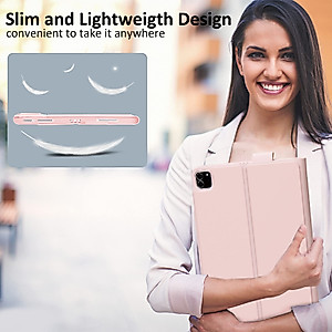 Dolpking Rechargeable Smart Keyboard Case for New iPad 9th Generation 2021/8th Gen 2020/7th Gen 2019 10.2, iPad Pro 10.5 2017/iPad Air 3rd Gen 10.5 2019, iPad Case Keyboard & Pencil Loop (Pink)