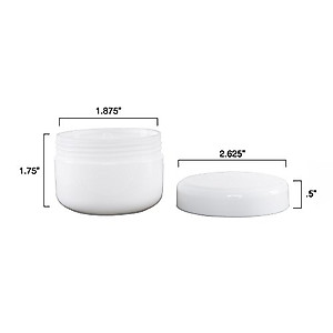 Stalwart 75-STO2004 White 4 Ounce Plastic Jar Containers