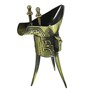 Hohopeti Antique Copper Mug Ancient Drinkware Gift Home Decoration Cup Tea Table Decoration Antique Cup Prop Retro Wine Cup Tripod Office Ornaments Zinc Alloy Chinese Style