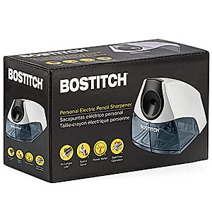 Bostitch Personal Electric Pencil Sharpener - Electrical Automatic Powerful Motor for Fast Sharpening - Compact Electric Sharpener - Includes Sharpening Tray & Safety Switch for Home, School, Office