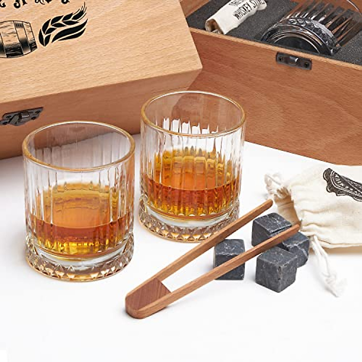 Impressive Gifts for Him - Whiskey Gift Set for My Amazing Man - Premium Quality Glass for Scotch Bourbon Drinkers - Bourbon Gifts for Men Birthday Gifts for Boyfriend. Best Anniversary for Husband.