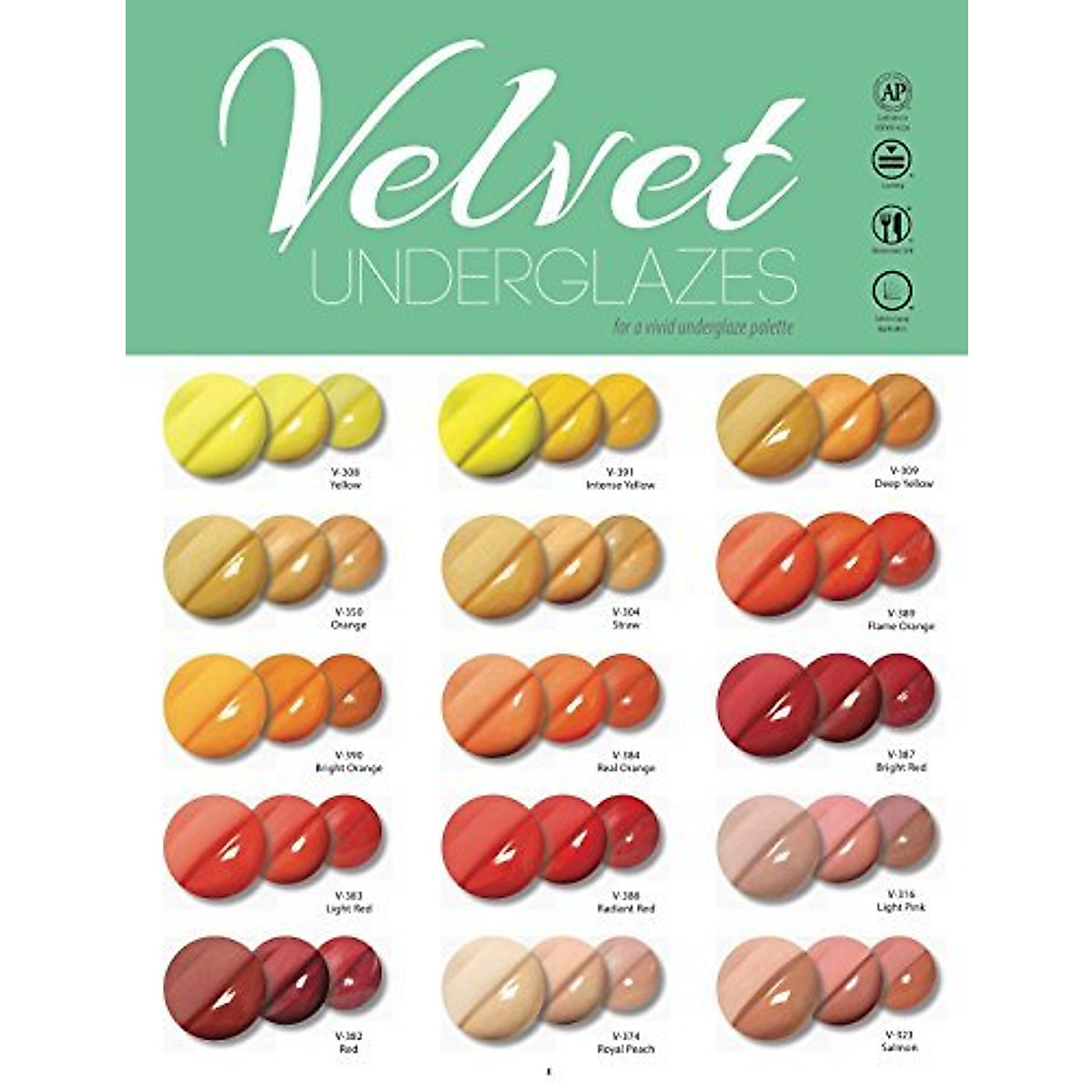 Amaco Lead-Free Velvet Underglaze - Avocado, 16 oz