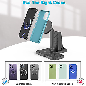 4 in 1 Wireless Charging Station for Apple Multiple Devices, Magnetic Fast Mag-Safe Multi Charger Stand for Apple Products iPhone 15 14 13 12 Series, Watch 8 7 6 5 4 3 2 1 AirPods 2 3 4 5