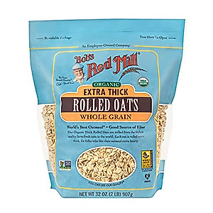 Bob's Red Mill Organic Extra Thick Rolled Oats, 32 ounce (Pack of 3)