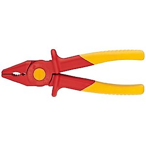 Knipex Tools 98 62 01 Snipe Nose Plastic Pliers 1000V Insulated, Red/Yellow