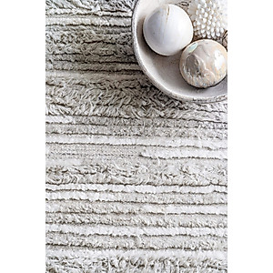 nuLOOM Jolene Shaggy Striated Area Rug, 8x10, Grey