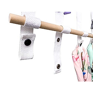 Hair Bow Holder Organizer for Girls - White Cotton Ribbons - Headband, Hair Tie, Clip, Bow Organizers - Baby Hair Accessories Storage Display - Decoration for Girls Room - Baby and Toddler