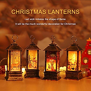 JEDAWN Christmas Decorations Christmas Snow Globe Christmas Lantern Christmas Candle Holder Christmas Indoor Decor Xmas Gifts with Christmas Decorative Lantern
