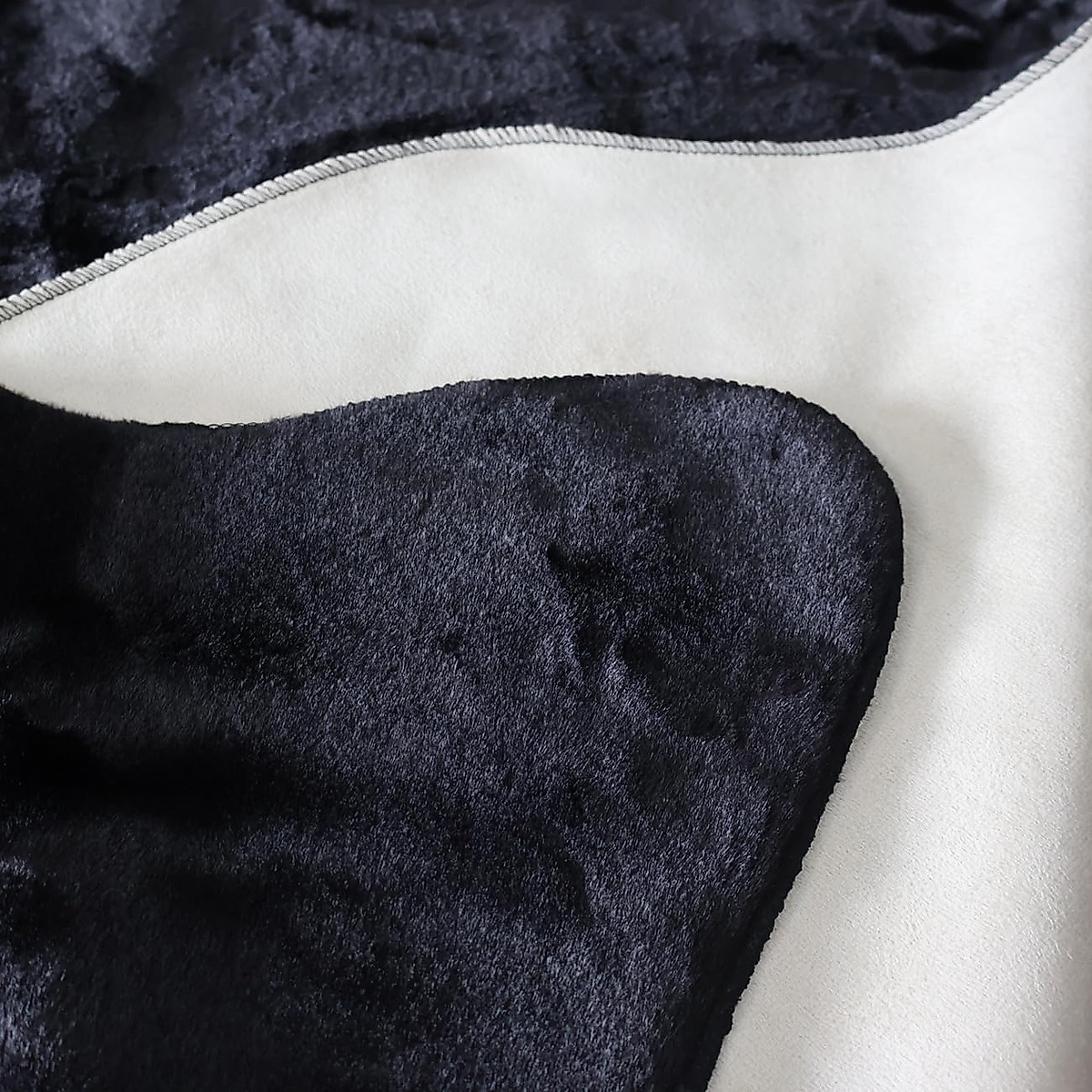 Faux Fur Cowhide Rugs (5 * 7 ft), Machine Washable Cow Print Area Carpet Black Color with Non-Slip Suede Backing, Durable & No Shedding