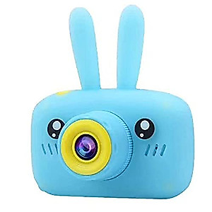 NC HD Fun Kids Digital Camera Cartoon Rabbit Camera Portable SLR Camera Toy Kids Gift Rabbit Blue and Blue Case