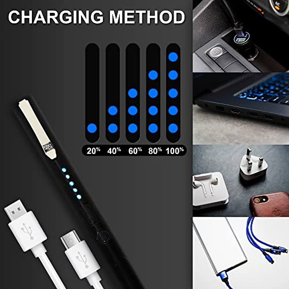 FIGHTSENSE Heavy Duty Pain Pen stun Gun with Flashlight & Pepper Spray for Men and Women self-Defense with 35,000,000 V Intolerable Charge (Black)