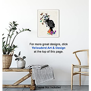 Positive Quotes Wall Art & Decor - Inspirational Sayings for Wall Decor- Encouragement Gifts for Women, Best Friend, Girls, Teens - Motivational Posters - Positive Affirmations - Butterfly Boho Decor