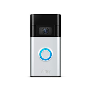 Certified Refurbished Ring Video Doorbell – 1080p HD video, improved motion detection, easy installation – Satin Nickel