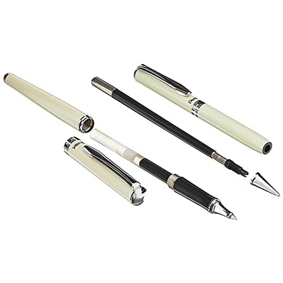 Pentel Libretto Roller Gel Pen and Pencil Set with Gift Box, Pen 0.7mm and Pencil 0.5mm, Cream Barrels (K6A8W-A)