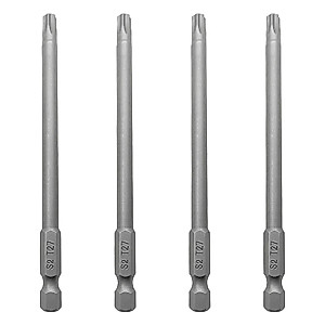 generic 10Pcs Torx Screwdriver Bit Set,1/4 Inch Hex Shank T27 Magnetic S2 Steel 100mm Length Torx Bit Set(T27), Silver