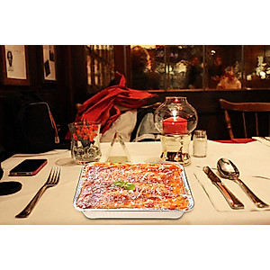 fohuas Disposable Aluminum Foil Pans 13x9 IN, 24 Packs Sturdy Half Size Deep Steam Table Pans Freezer,Oven Portable Food Storage Containers for Baking, Cooking, Roasting & Reheating(9x13x2.5)