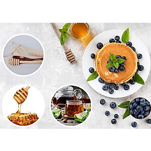 Glandmars Honey Dipper Stick Wooden-Dippers Long Honeycomb Drizzle 6 inch Stirrer Spoon Honey Drizzle stick 3.15x7