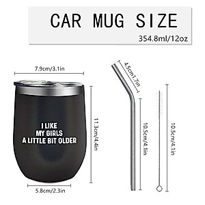 Personalized Tumbler with Lid and Straw i like my girls a little bit older Tumbler Insulated Tumblers Stainless Steel Tumbler Funny Gifts