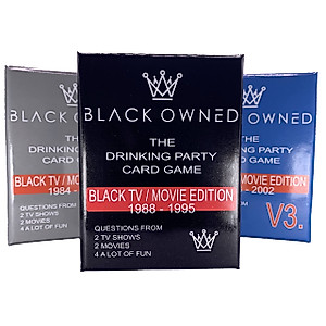 Black Owned | Black Movie & TV Show Trivia Drinking Card Game Bundle Pack | 6 Movies & 6 TV Shows | Urban Adult Party Night Fun