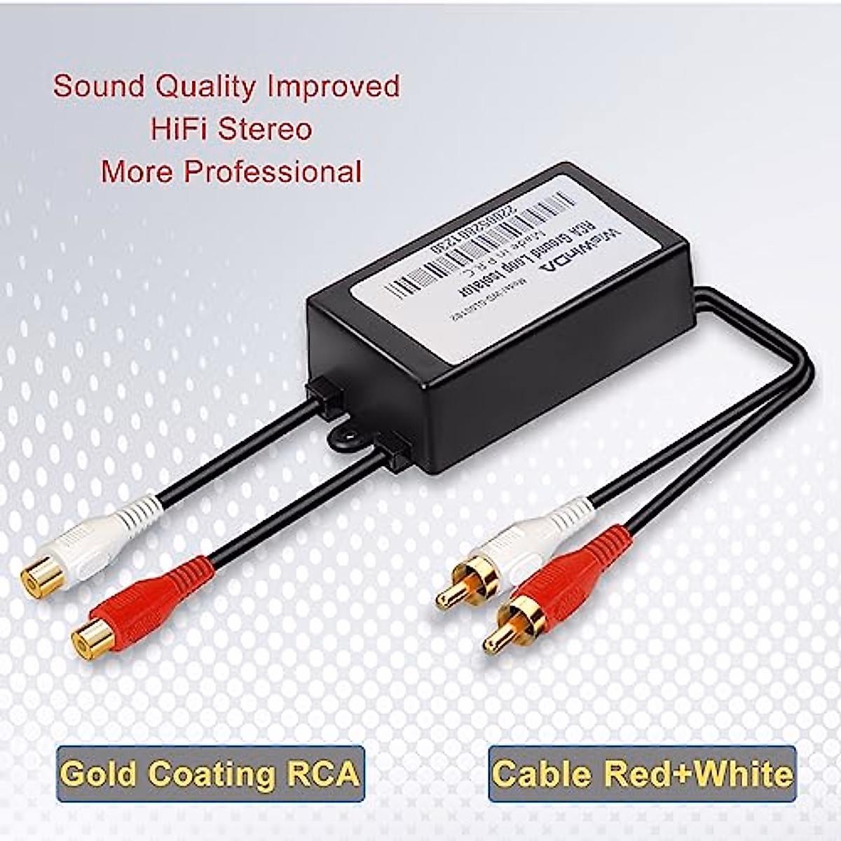 RCA Noise Filter Hum Eliminator (No Reduce Bass) Ground Loop Isolator ...