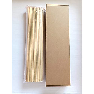 Natural Bamboo Skewers-200 pcs/pack-Φ=0.16 inch (4 mm)-L=12 Inch (300 mm) for BBQ, Appetiser Fruit, Cocktail, Kabob, Kebabs, Marshmallow, Grilling, Barbecue, Kitchen, Crafting, DIY Miniature