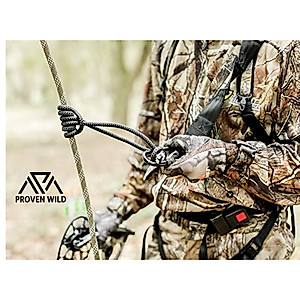 Proven Wild Treestand Safety Rope Lifeline System - 30ft Life Lines for use with Tree Stand Harness. Safety Lifeline Tree Stand Rope. 350 lb Rated Lifeline Rope.