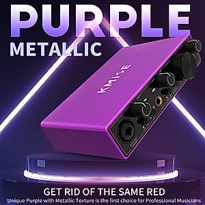 USB Audio Interface for PC-Kmise 2i2 Audio Equipment Computer Recording Sound Card,High Compatibility,Studio Quality Recording for Live Streaming Podcasting