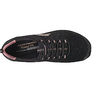 Skechers Women's Empire D'lux-Spotted Sneaker, Black/Rose/Gold, 7.5 M US