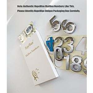 HopeWan Mailbox Numbers 2 Inch, Self-Stick Door Address Number Stickers for Office Apartment Room, Chrome Plated.