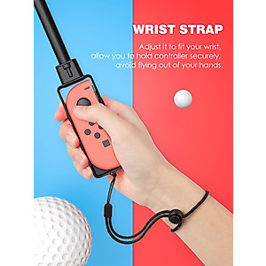 MoKo Golf Clubs Fit with Switch/Switch OLED Model (2021) Mario Golf: Super Rush Golf Handle Grips Game Accessories Kit Fit with Joy-Con Controller 2 Pack with Rotatable Golf Rod &Wrist Strap, Black
