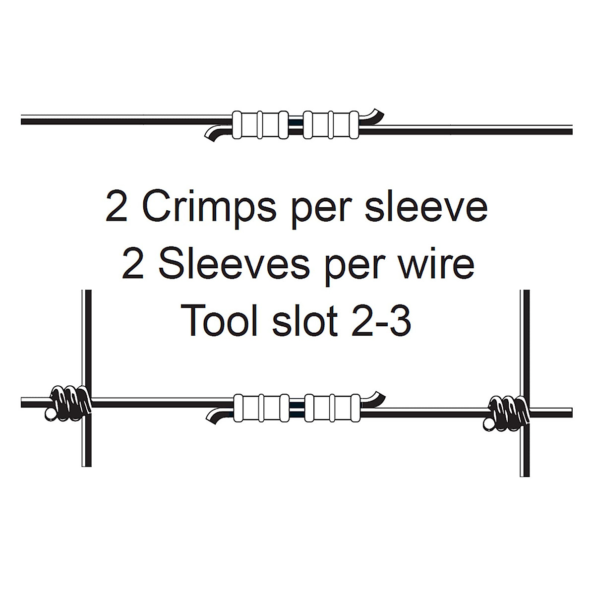 FenceMate Aluminum Alloy Crimp Loop Sleeves #2-3 to Splice & Join Metallic Wires or Wire Ropes, Tempered, Gritted with Super Holding Force on High Tensile Wires Used in Fencing & Hanging, 100pcs/Pack