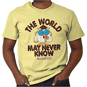 The World May Never Know Tootsie Pop Graphic T Shirt Men or Women Yellow Haze