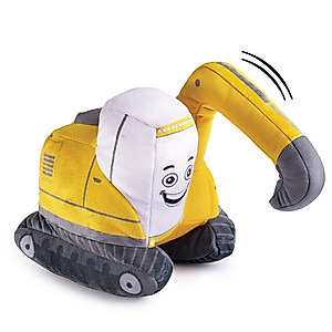 Plush Creations Excavator Toy Figure, Plush Construction Stuffed Truck, Interactive Excavator Truck Toy for Toddlers