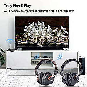 Avantree HT5009 & Audition, Bundle - Wireless Over-Ear Headphones for TV Sharing (2 Pack) & a Bluetooth Transmitter with Bypass for Digital Optical, RCA, 3.5mm AUX Port TVs, No Audio Delay, Long Range