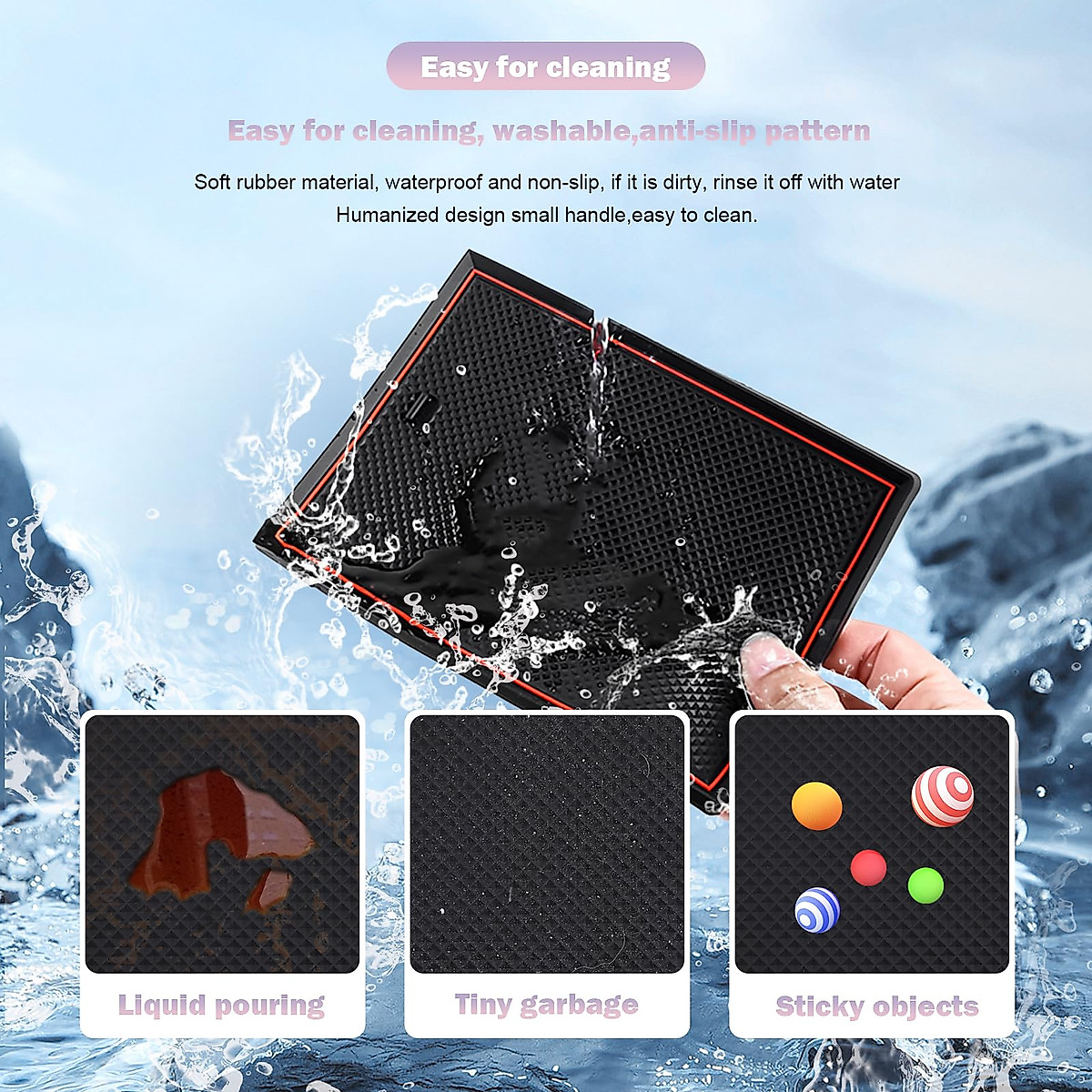 2020-2025 Toyoat Supra GR Center Console Liners Mats Cup Holder Inserts Mats Non-Slip Center 2025 Supra GR Console Shifter Liner Trim Mats Anti-dust Door Pocket Liners Accessories 8 PCS(Red)