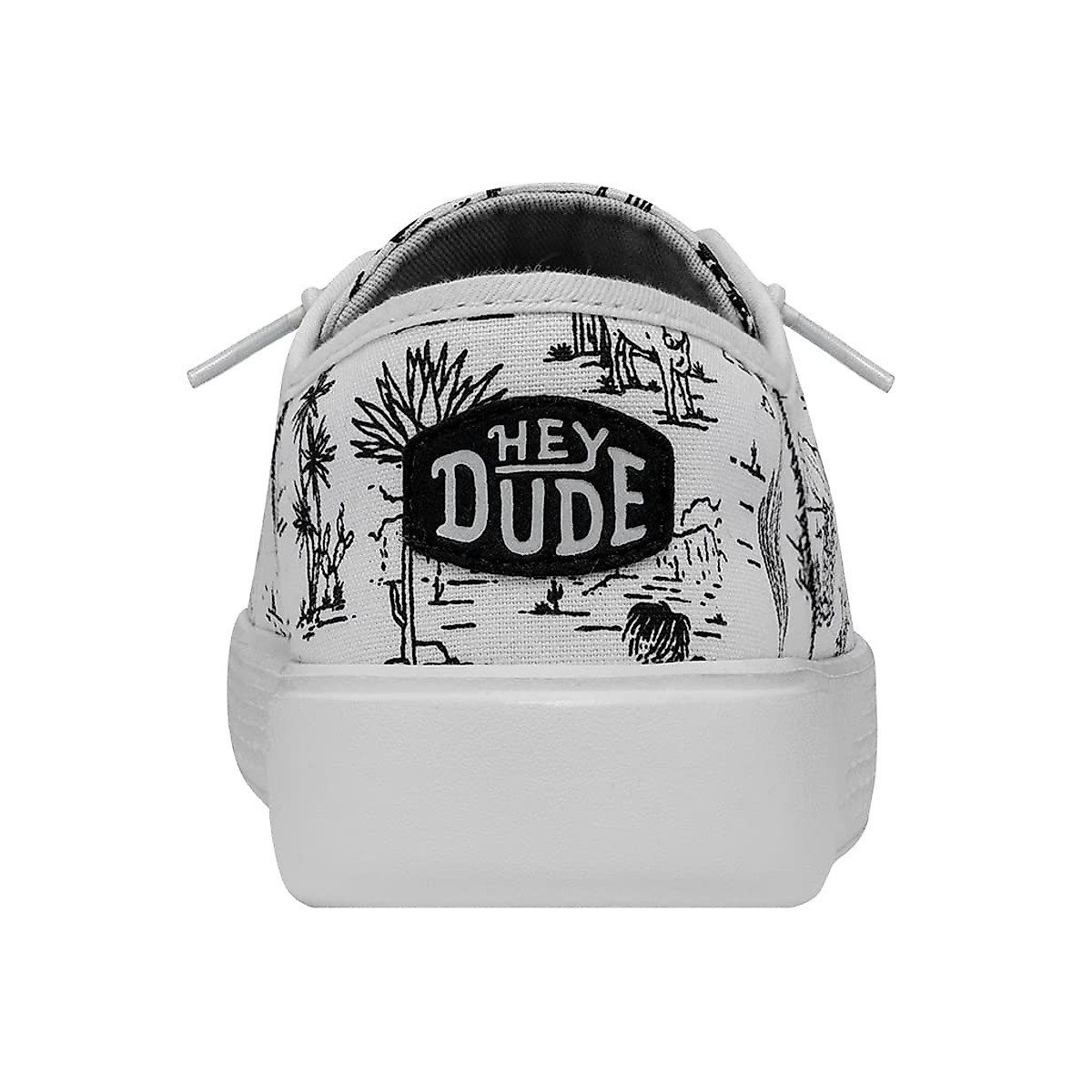Hey Dude Cody Desert White/Black Men's 10 & Women's 12 | Unisex Sneakers | Unisex Slip On Shoes | Comfortable & Light-Weight