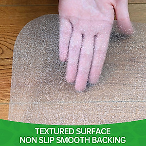 100pointONE Large Chair Mat for Hardwood Floors - 53 x 45 Inches Heavy Duty Large Office Floor Mats for Computer Desk, Easy Glide Floor Protection Mats for Rolling Chairs (45'' x 53'' with Lip)