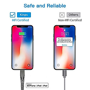 KINPS MFI Certified (10ft/3m) USB C to Lightning Fast Charging Cable Compatible with iPhone 12/12 Pro Max/11/11 Pro/11 Pro Max/XS/XR/X, Supports Power Delivery(for Use with Type C Chargers), Grey