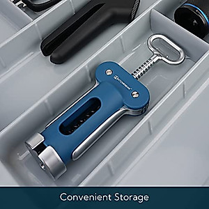 KITCHENDAO 3 in 1 Wine Bottle Opener, Wing Corkscrew with Foil Cutter, Built-in Beer Bottle Opener, Multifunctional Wine Opener with Non-Stick Sharp Screw,Easy to Use, Sturdy Durable Manual Corkscrew