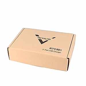 Retevis 5-Port USB Wall Charger Radio Charging Station Compatible with RT68 RB28 RT19 RT22P NR10 RT18 RT22S H777 RB89 RT86 RT45P RB29 Baofeng Cobra HYT Walkie Talkies and iPhone (1 Pack)