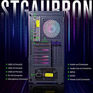 STGAubron Gaming Desktop PC,Intel Core i7-8700 up to 4.6G,GeForce RTX 3060 12GB GDDR6,32G DDR4,2T SSD,WiFi,BT 5.0, RGB Keybaord, RGB Mouse, RGB Mouse Pad, RGB Bluetooth Sound Bar, Headset Mic,W11H64
