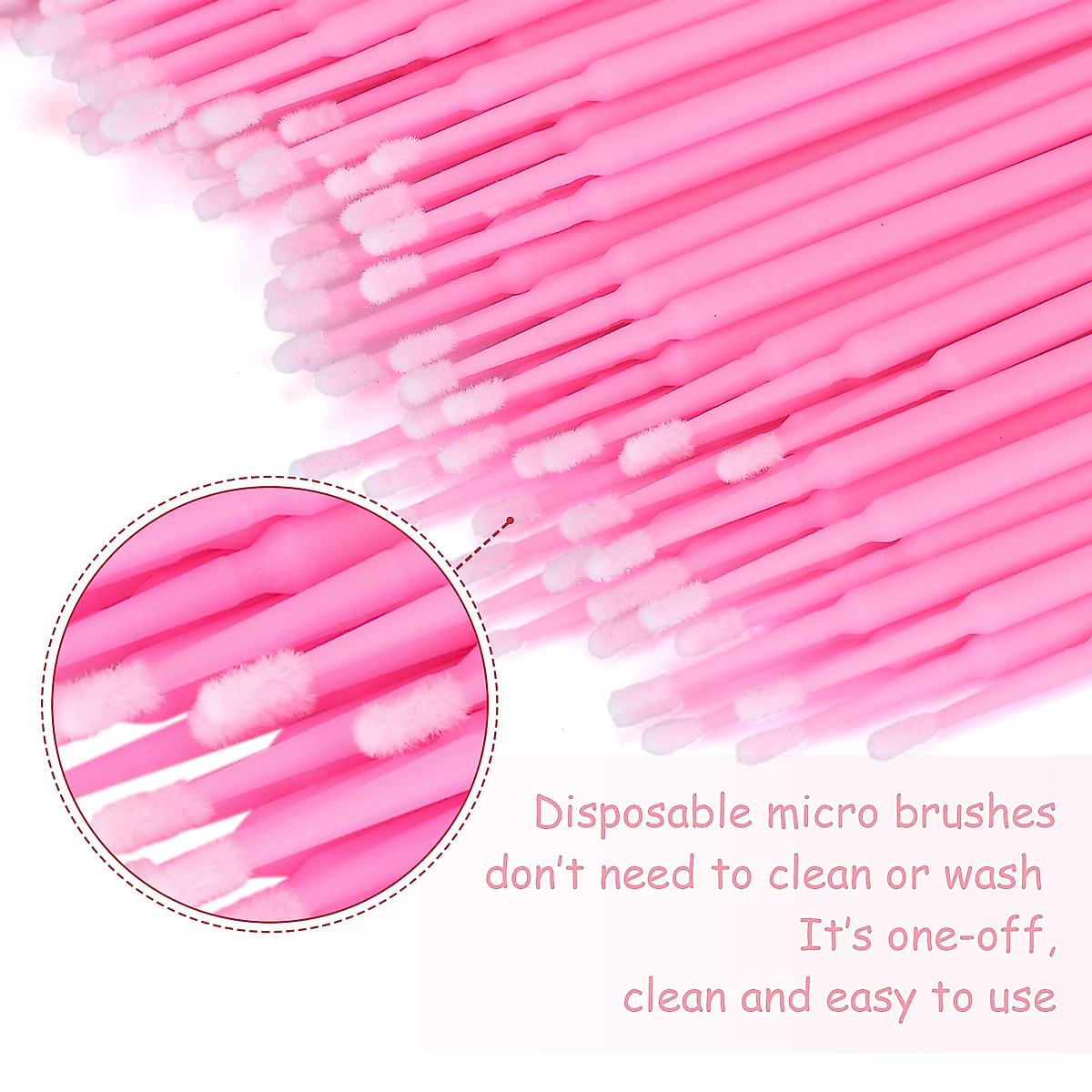 G2PLUS 500PCS Cotton Swabs, Disposable Micro Applicators Brush for Makeup and Personal Care Cosmetic Brush, Micro Swabs for Eyelash Extensions, Nails, Eyeliner (Head Diameter: 2.0mm)