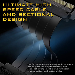 EZDIY-FAB [30cm] PCIE 3.0 16x Extreme High Speed Riser Cable PCI Express Port GPU Extension Card-Right Angle Connector