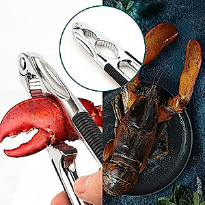 WENDOM Crab Lobster Crackers and Tools Set 3pcs Includes Crab Leg Crackers, Lobster Shellers, Crab Forks/Picks and Portable Storage Bag Seafood Tools (3)