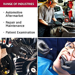 Ansell MICROFLEX BD-100N Black Dragon Zero 5mil Disposable Nitrile Gloves w/Textured Fingertips for Medical, Industrial, Automotive Use - Small, Black Gloves (Box of 100)