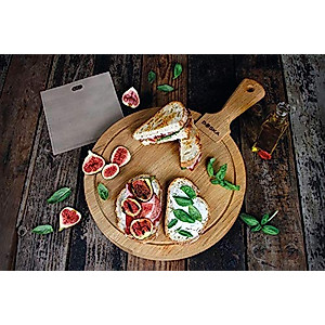 Boska Wooden Serving Cheese Round Board - Holland Life Best For Cheese, Tapas, Bread, and Desserts Presentation - Board Slab with Non-Slip Feet - Cutting and Charcuterie Board