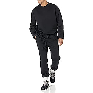 Amazon Essentials Men's Oversized-Fit Crewneck Sweatshirt (Available in Big & Tall), Black, XX-Large