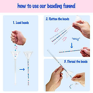 Xmada Beading Funnel - Beading Tools Kit for Clay Bead, 2 PCS Beading Tools for Jewelry Making with Beading Needles, Bracelets, Necklaces Making (2)